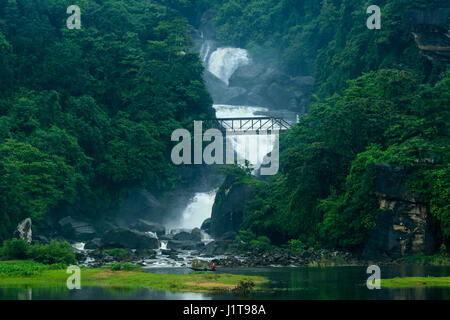 Pangthumai Waterfalls from Goainghat. Sylhet, Bangladesh Stock Photo ...