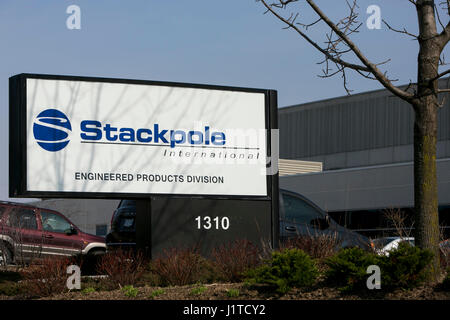 A logo sign outside of the headquarters of Stackpole International in ...