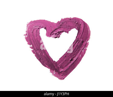 smashed pink heart shape isolated on white background Stock Photo - Alamy