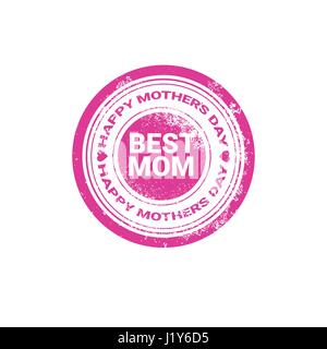 Happy Mother Day, Spring Holiday Greeting Stamp Stock Vector Image ...