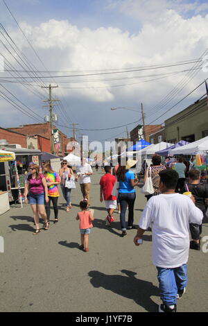 Town people enjoying dogwood festival in Mebane North Carolina Stock ...