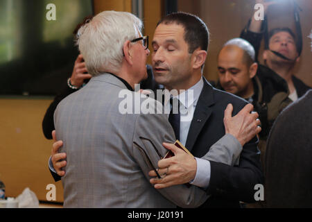 Benoit Hamon, candidate of the left party "Parti Socialiste" for ...