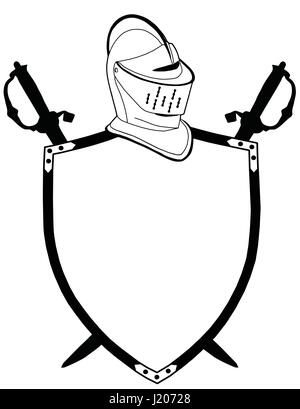 Middle ages heraldry shield vector design, coat of arms with fleur de ...