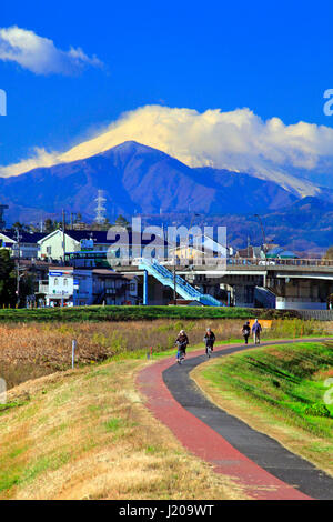 Mount Fuji View from Asakawa River Hino city Tokyo Japan Stock Photo ...