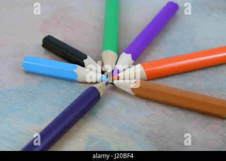Kids crayons. Wooden drawing crayons Stock Photo - Alamy