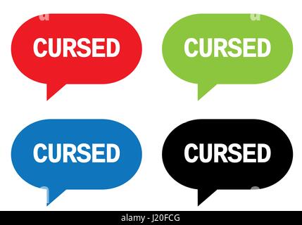 CURSED text written on red rectangle stamp sign Stock Photo - Alamy