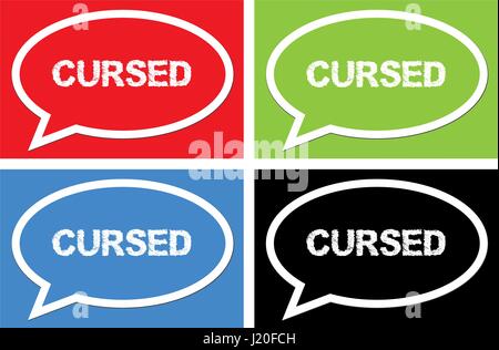 CURSED text written on red rectangle stamp sign Stock Photo - Alamy