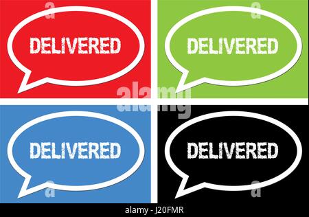 Illustration of delivered word on blue rubber stamp Stock Photo - Alamy