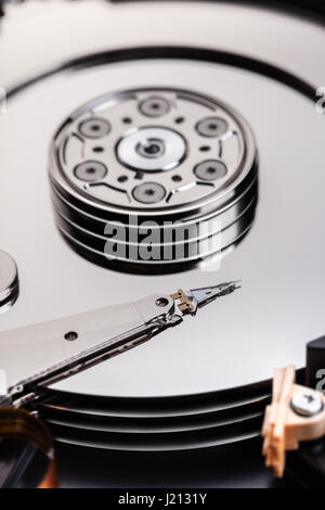 Disassembled computer hard disk memory close-up Stock Photo - Alamy