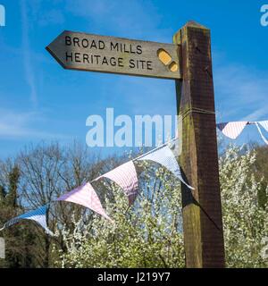 Broad Mills heritage site at Lymefield, Broadbottom, Tameside, Greater ...