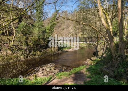 Warrastfold bridge crossing the river Etherow on the border of ...