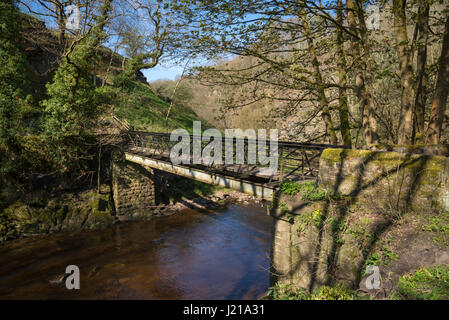 Warrastfold bridge crossing the river Etherow on the border of ...
