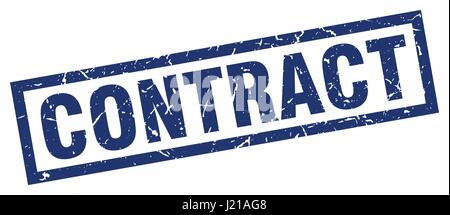 contract stamp. contract square grungy blue sign Stock Vector Image ...