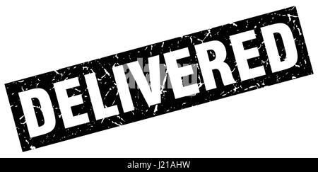 square grunge black delivered stamp Stock Vector Image & Art - Alamy