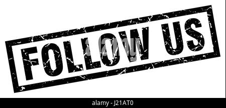 square grunge black follow us stamp Stock Vector Image & Art - Alamy