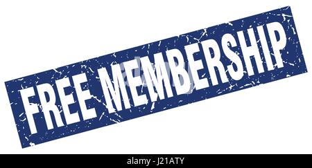 square grunge blue free membership stamp Stock Vector Image & Art - Alamy
