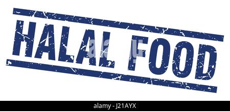 square grunge blue halal food stamp Stock Vector Image & Art - Alamy