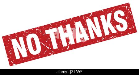 no thanks red grunge square vintage rubber stamp Stock Vector Image ...