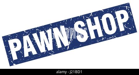 pawn shop blue grunge square vintage rubber stamp Stock Vector Image ...