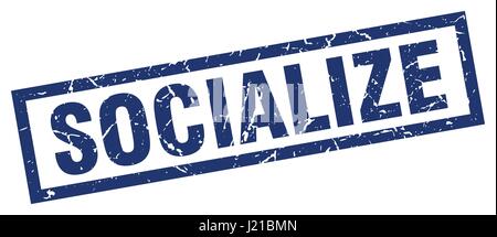square grunge blue socialize stamp Stock Vector Image & Art - Alamy