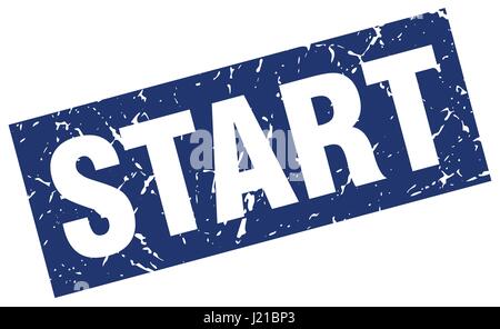 square grunge blue start stamp Stock Vector Image & Art - Alamy
