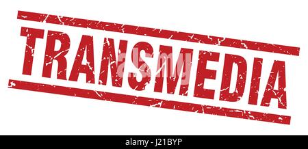 transmedia stamp. transmedia square grunge red sign Stock Vector Image ...
