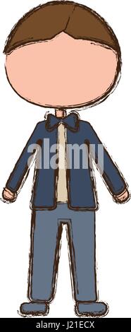 blurred colorful faceless cartoon groom with formal suit and bride with ...