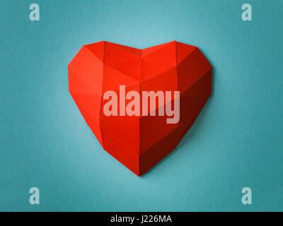 red heart papercraft concept Stock Photo - Alamy