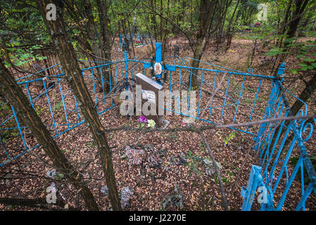 Grave on cemetery in Pripyat ghost city of Chernobyl Nuclear Power ...