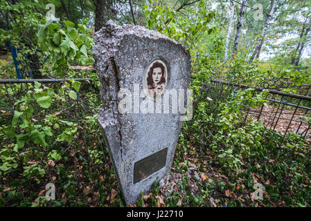 Grave on cemetery in Pripyat ghost city of Chernobyl Nuclear Power ...
