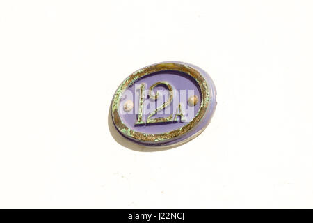 House Number 12A sign on door Stock Photo - Alamy
