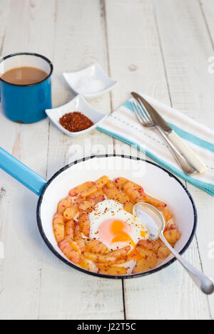 A vegetarian brunch of cooked oca and eggs Stock Photo - Alamy