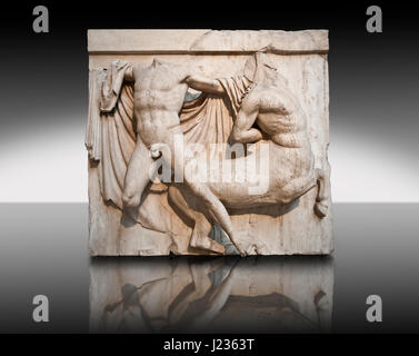 Sculpture of Lapiths and Centaurs battling from the Metope of the ...