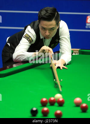 Xiao Guodong during their match against Mark Selby on day one of the ...