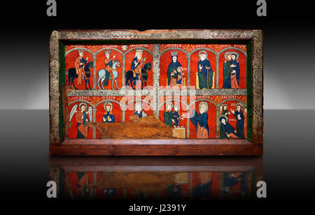 Romanesque thirteenth century painted altar front of Saint Roma de Vila ...