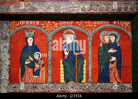 Romanesque thirteenth century painted altar front of Saint Roma de Vila ...