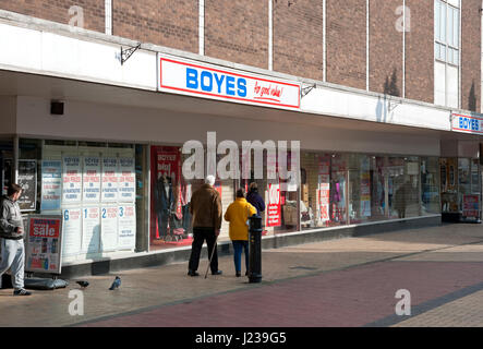 Close up of Boyes shop store sign shopfront Bridlington East Yorkshire ...