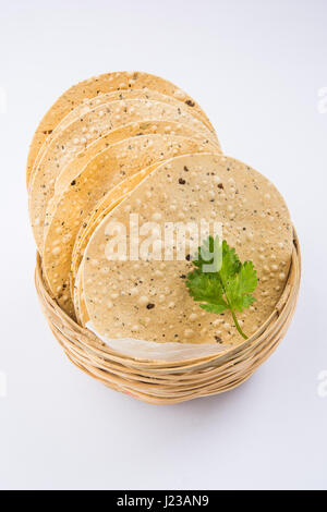 Indian snacks, deep fried crackers or papad. Mung dal and urad dal ...