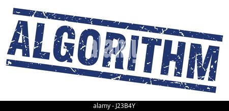 square grunge blue algorithm stamp Stock Vector Image & Art - Alamy