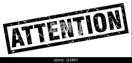attention stamp. attention square grungy black sign Stock Vector Image ...