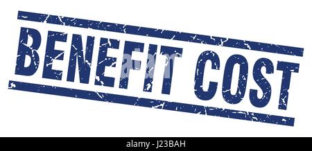 square grunge blue benefit cost stamp Stock Vector Image & Art - Alamy