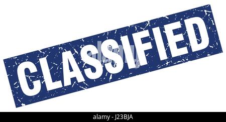 classified stamp. classified square grungy blue sign Stock Vector Image ...