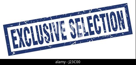 square grunge blue exclusive selection stamp Stock Vector Image & Art ...