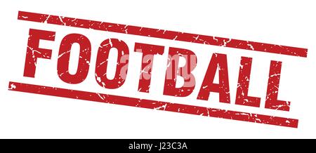 football stamp. football square grungy red sign Stock Vector Image ...