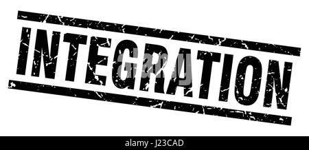 integration stamp. integration square grunge black sign Stock Vector ...