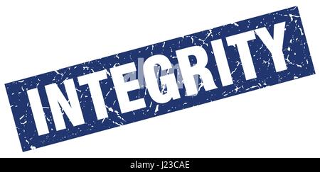 integrity blue square grungy vintage isolated stamp Stock Vector Image ...
