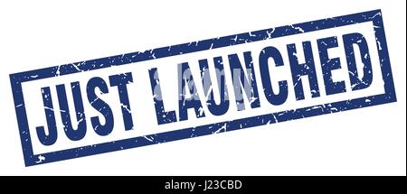 square grunge blue just launched stamp Stock Vector Image & Art - Alamy