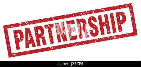 partnership stamp. partnership square grungy red sign Stock Vector ...