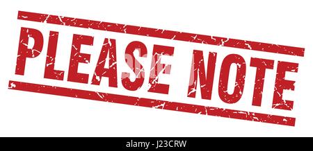 square grunge red please note stamp Stock Vector Image & Art - Alamy