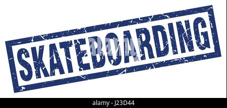 square grunge blue skateboarding stamp Stock Vector Image & Art - Alamy